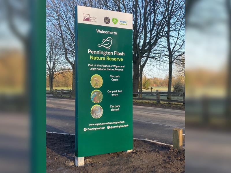 Impression installs visitor signage at Pennington Flash for Wigan Council